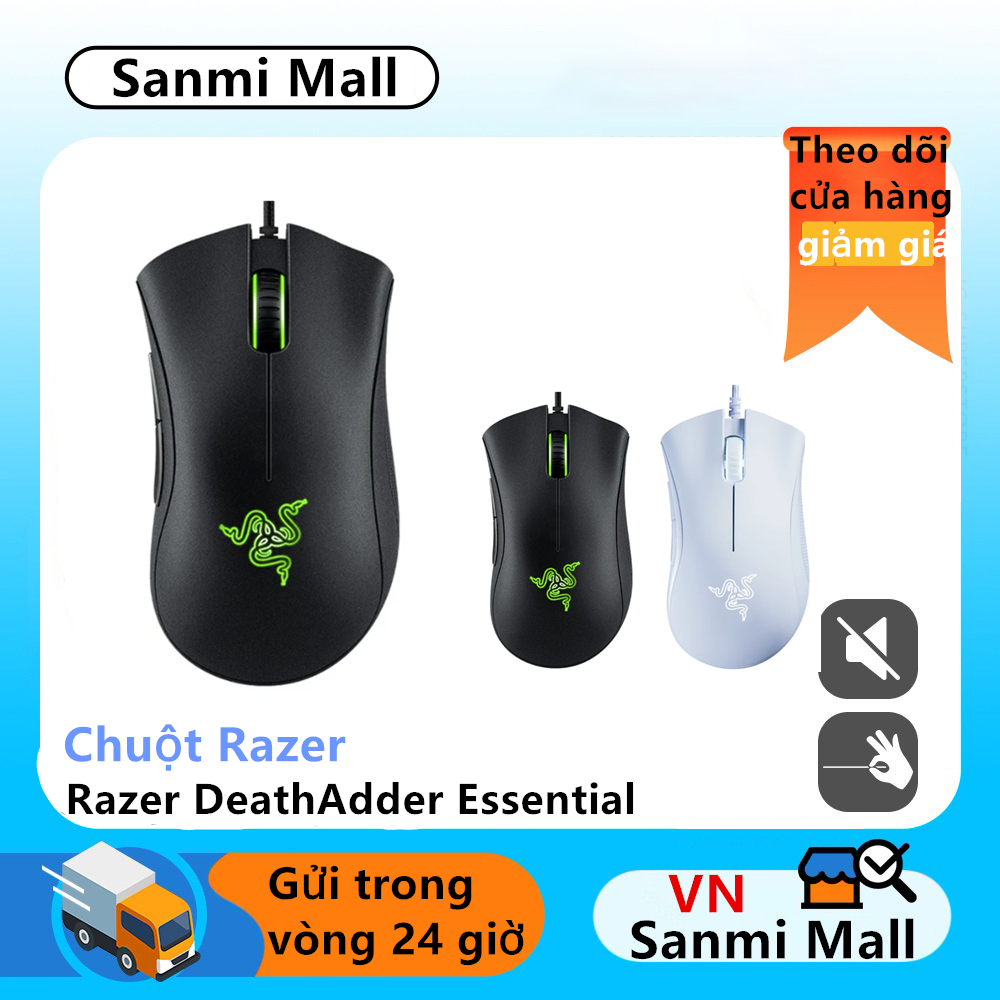 Chuột chơi game có dây Razer DeathAdder Essential, cảm biến quang học ...