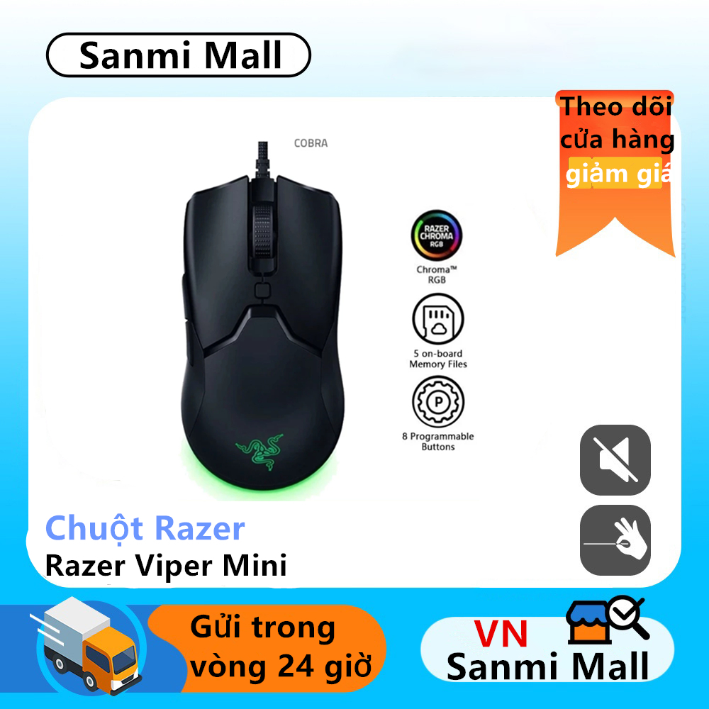Chuột chơi game Razer Viper Mini, Cảm biến quang học 8500 DPI, Chuột có ...
