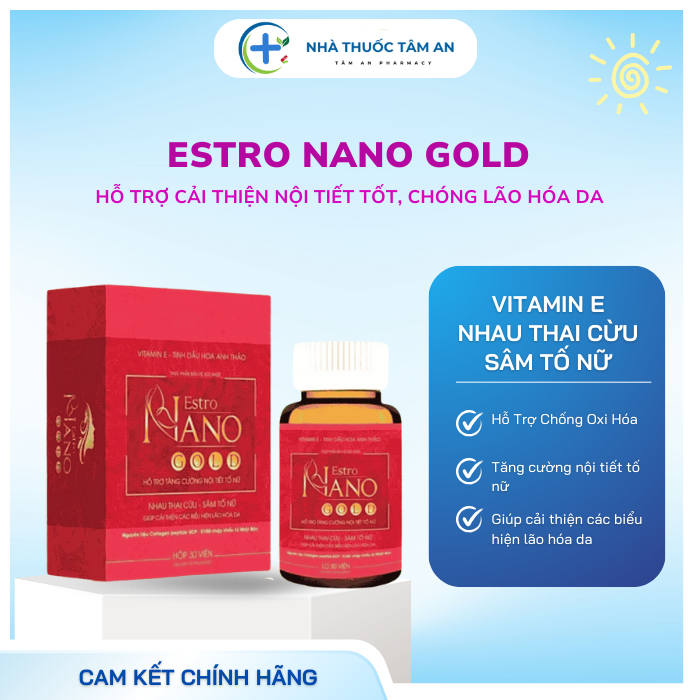 Viên uống Estro nano gold H30v- Cải thiện nội tiết tố nữ, chống lão hóa ...