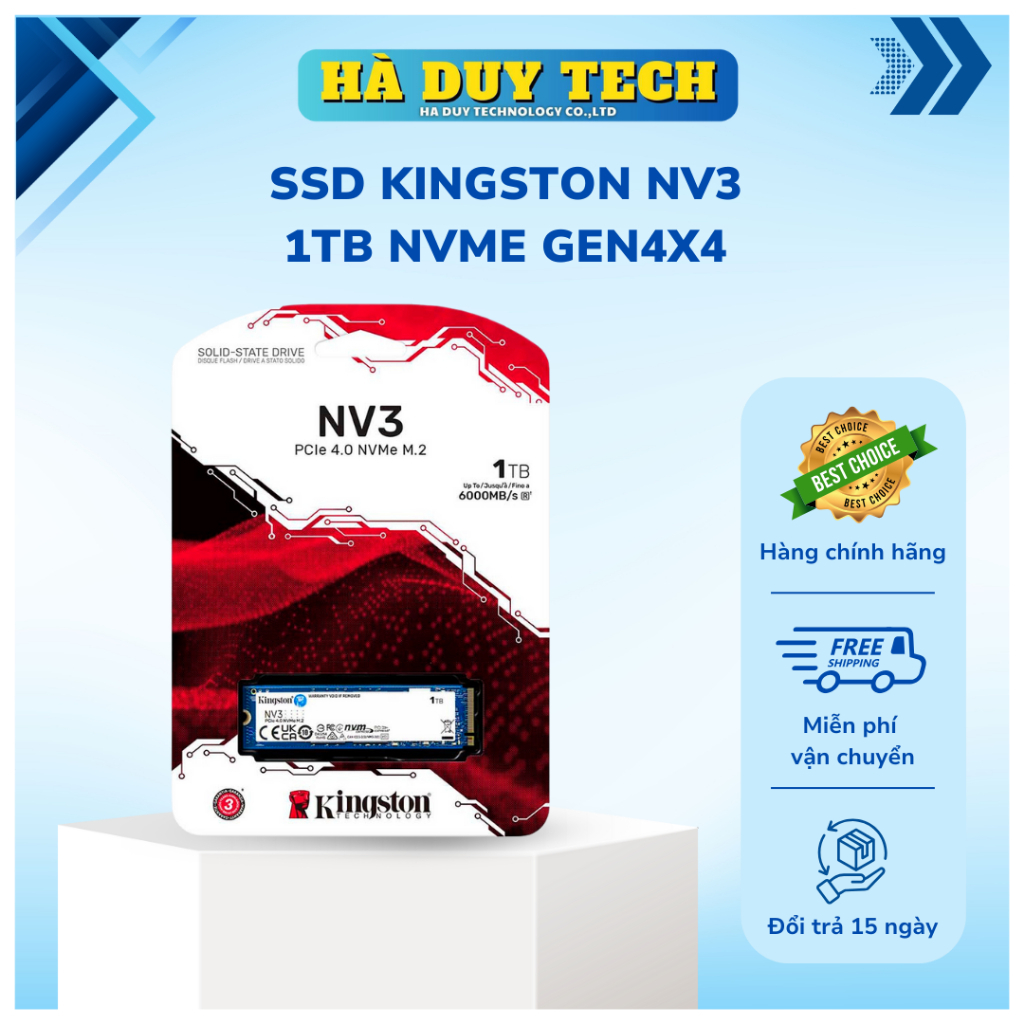 SSD KINGSTON NV3 1TB NVME GEN4x4 (R6000/W4000) - Chính Hãng - BH 36th - Hà Duy Tech | Shopee ...