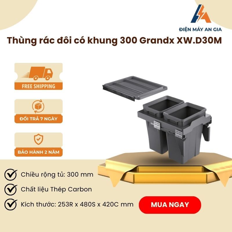 Thùng Rác Đôi Có Khung 300 GrandX XW.D30M – Thiết kế âm tủ sang trọng – Cao cấp - PEB | Shopee ...