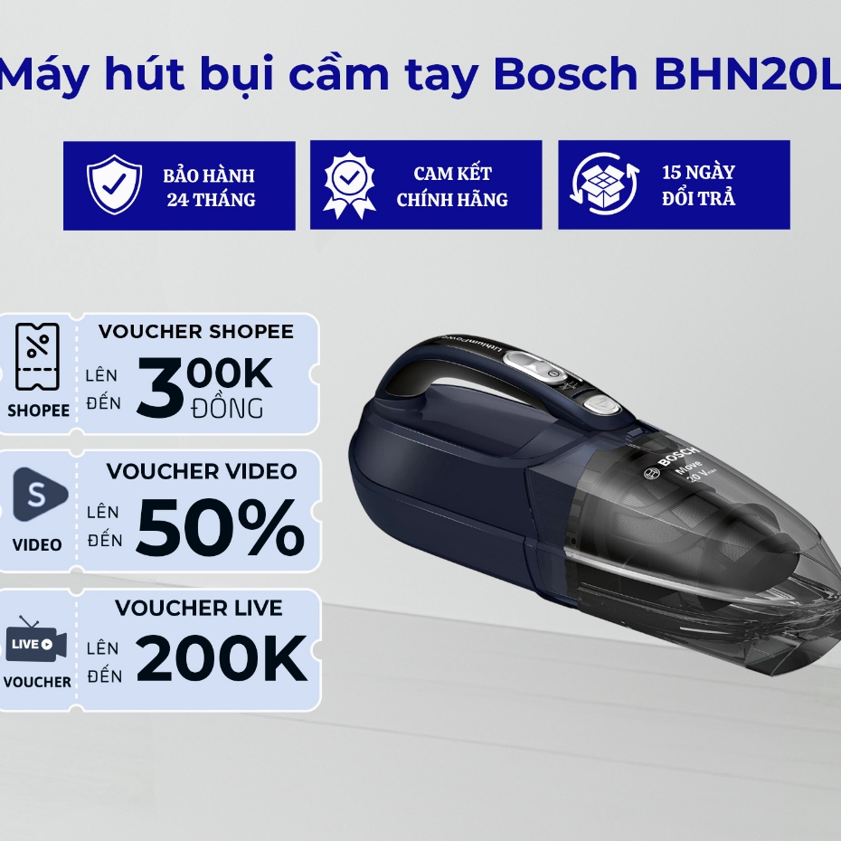 Máy Hút Bụi Cầm Tay Không Dây Bosch HMH.BHN20L - Bảo Hành Chính Hãng 24 ...