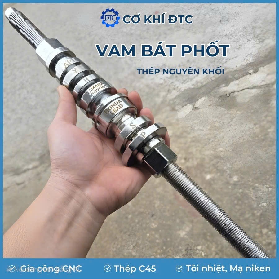 Vam Bát Phốt Thép Nguyên Khối CNC, Cảo Bát Phốt, Bộ Cảo Ép Chén Cổ Mạ ...
