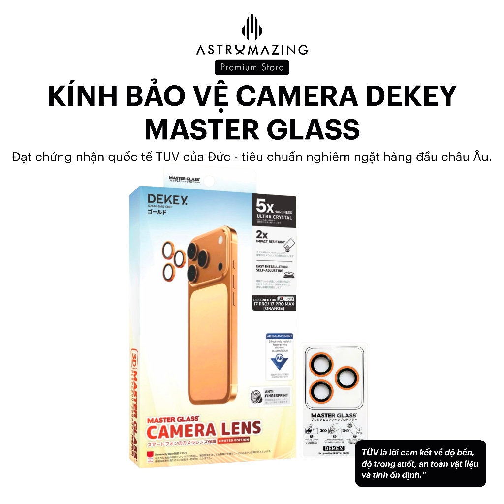 Kính bảo vệ camera Dekey 3D Master Glass Camera Lens iP 17 series ...
