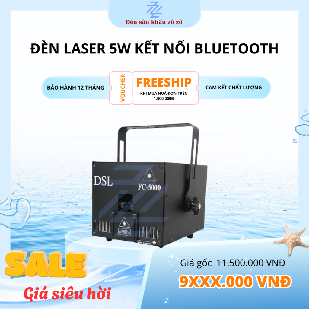 Đèn Lazer FC 5000 kết nối BLUETOOTH điều chỉnh qua điện thoại thông ...