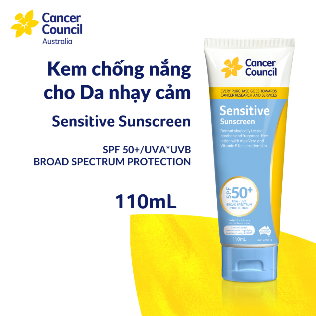 (Date T2/2026) Kem chống nắng cho da nhạy cảm Cancer Council Sensitive ...