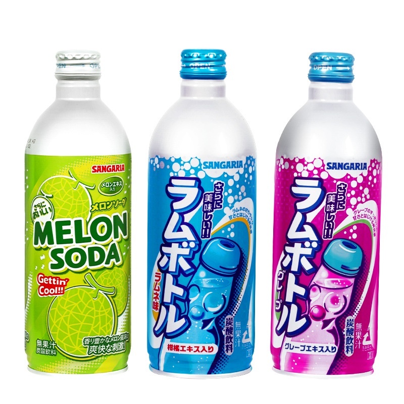 [THÙNG 24 CHAI] Soda Sangaria Ramune nội địa Nhật 500ml (vị nho, tự ...