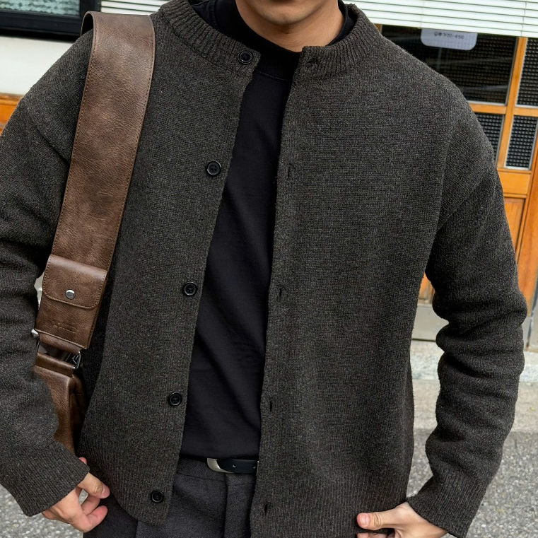 Áo cardigan nam màu nâu chất len Jett Cardigan by Scott Sor | Shopee ...