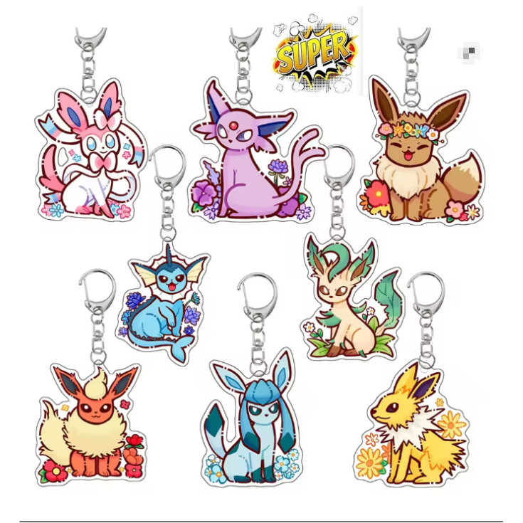 Móc khoá Anime Pokemon Key Chain Flareon Glaceon Umbreon Jolteon Espeon ...