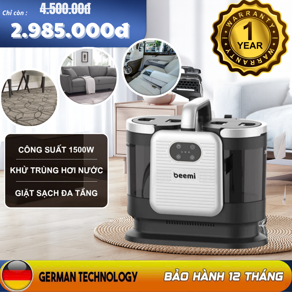 Máy Giặt Sofa Cầm Tay Hơi Nước Nóng Beemi DIỆT KHUẨN Dùng Cho Thảm, Rèm ...