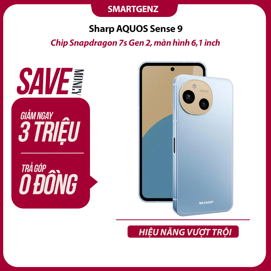 Điện thoại Sharp AQUOS Sense 9 (6GB/128GB) chip Snapdragon 7s Gen 2 ...