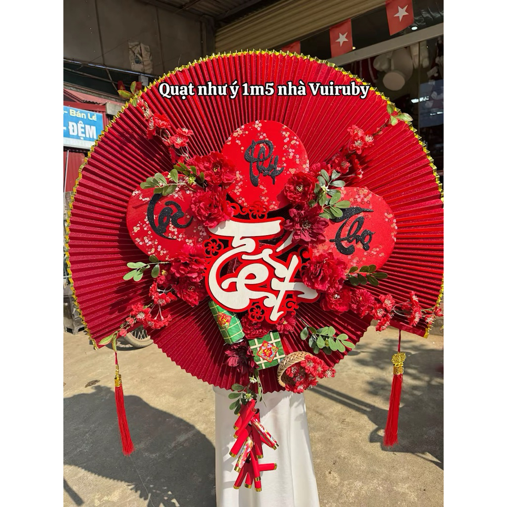 [VUI RUBY MỘC CHÂU] NGUYÊN LIỆU TỰ LÀM Quạt trang trí tết NHƯ Ý 90cm ...