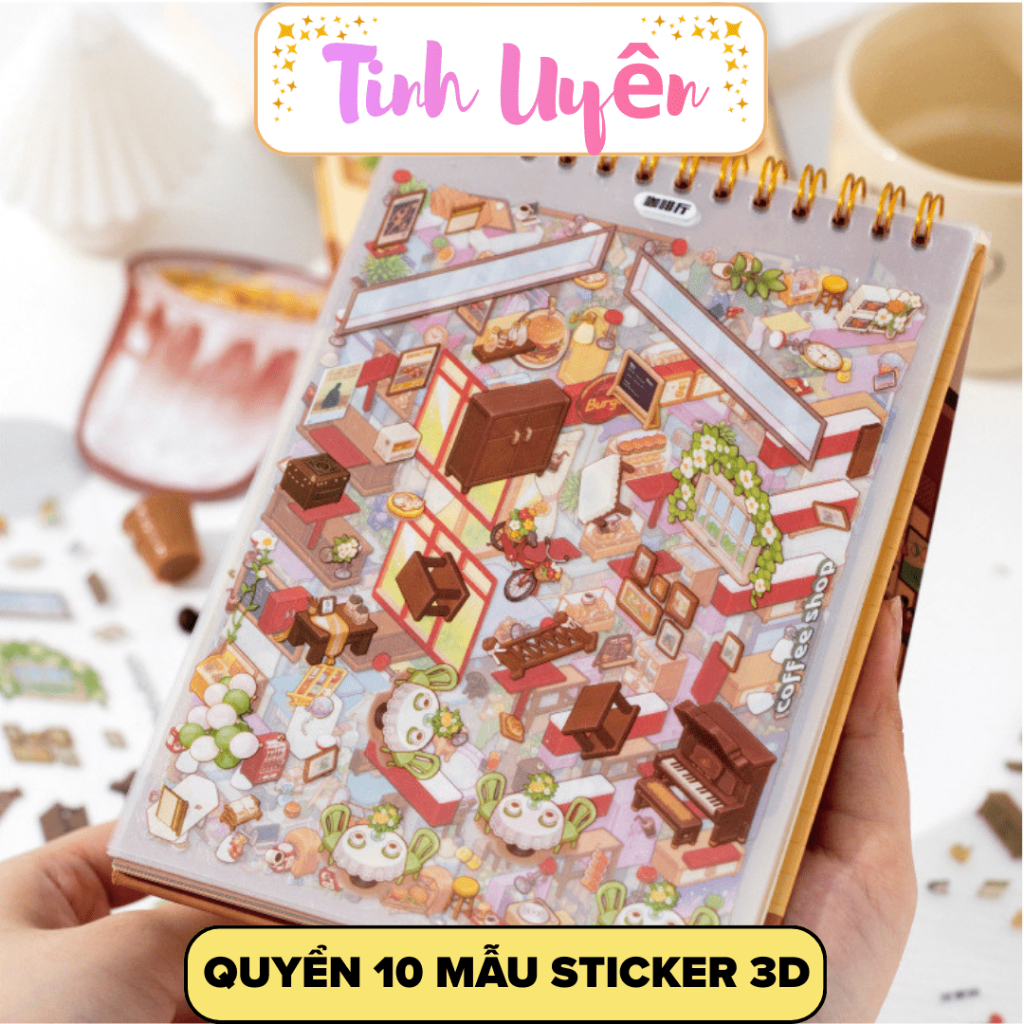 Quyển Tổng Hợp 10 Mẫu Sticker 3D Chủ Đề Dream Town Story, Cuốn Sticker ...