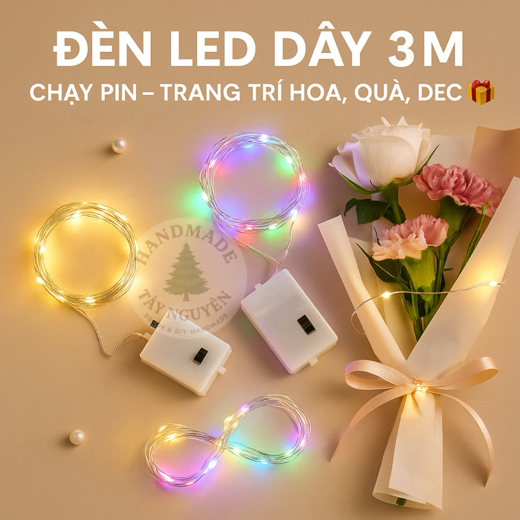 Đèn Led Dây Kèm Pin – Ánh Vàng Trang Trí Gói Quà, Lọ Hoa, Decor ...