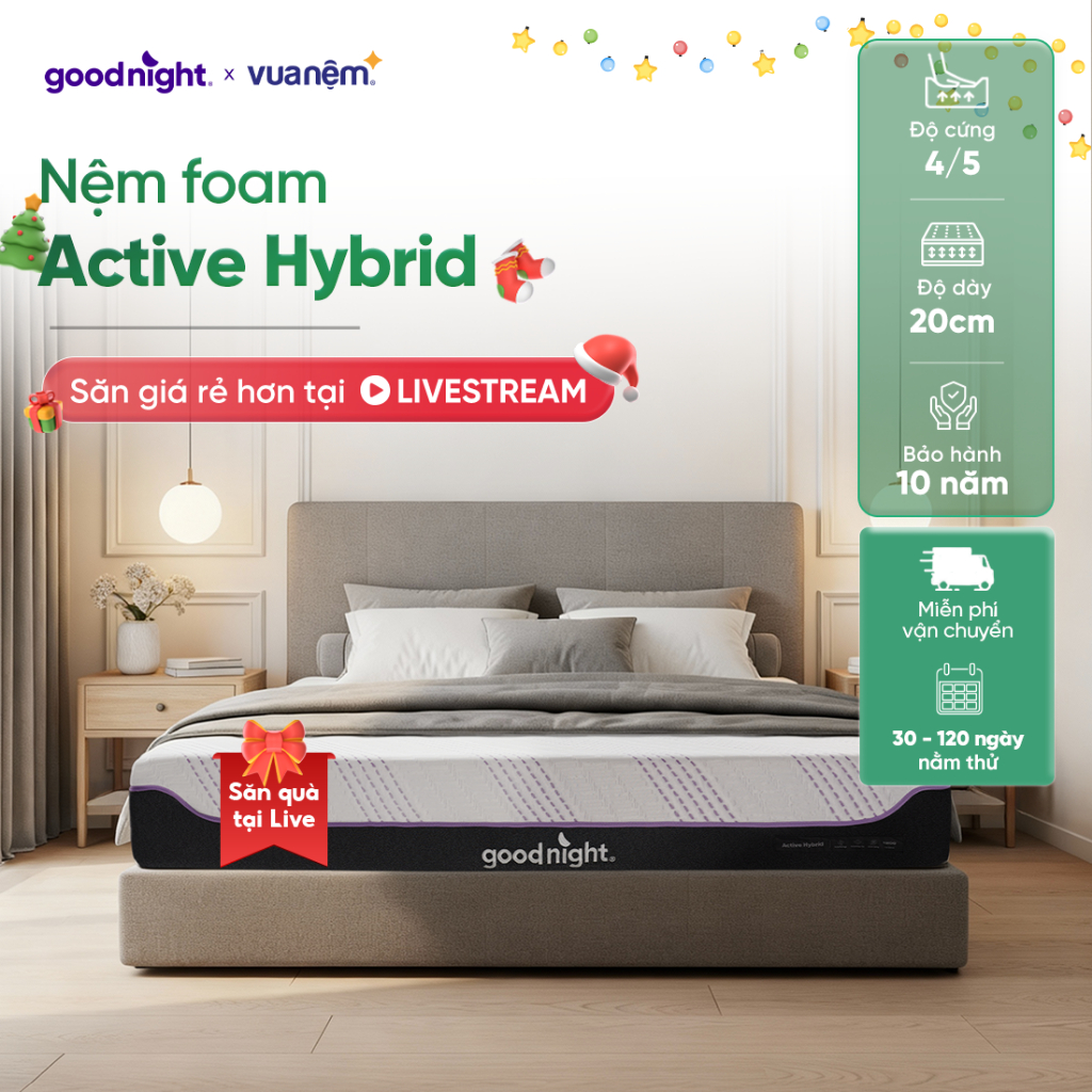Nệm Cao Su Foam Goodnight Active Hybrid, Đệm cân bằng nhiệt, Đệm cao su ...