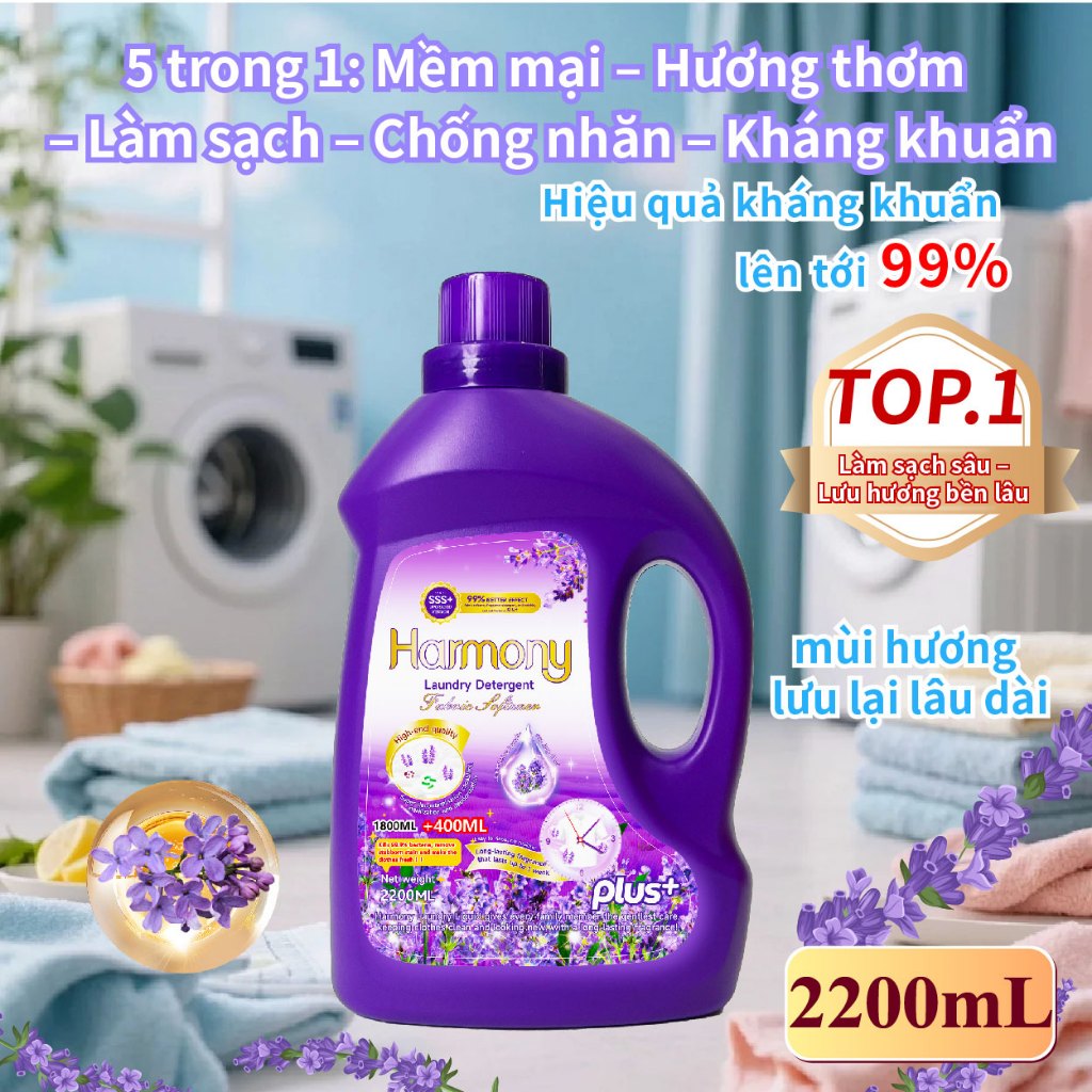 Harmony 5 trong 1 Nước giặt hương thơm hoa oải hương 2200 ml Làm mềm ...