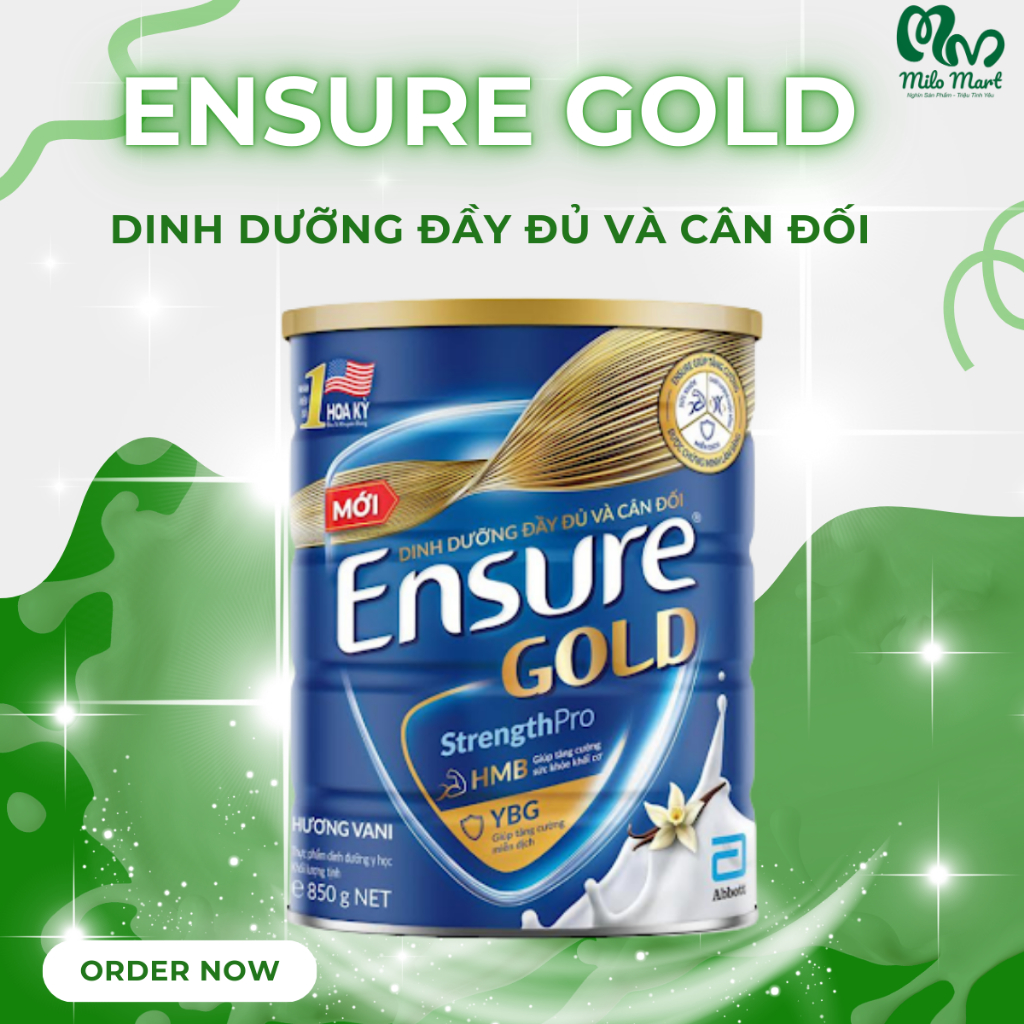 Sữa Bột Ensure Gold Abbott 850g Hương Vani – Bổ Sung Dinh Dưỡng, Giúp ...