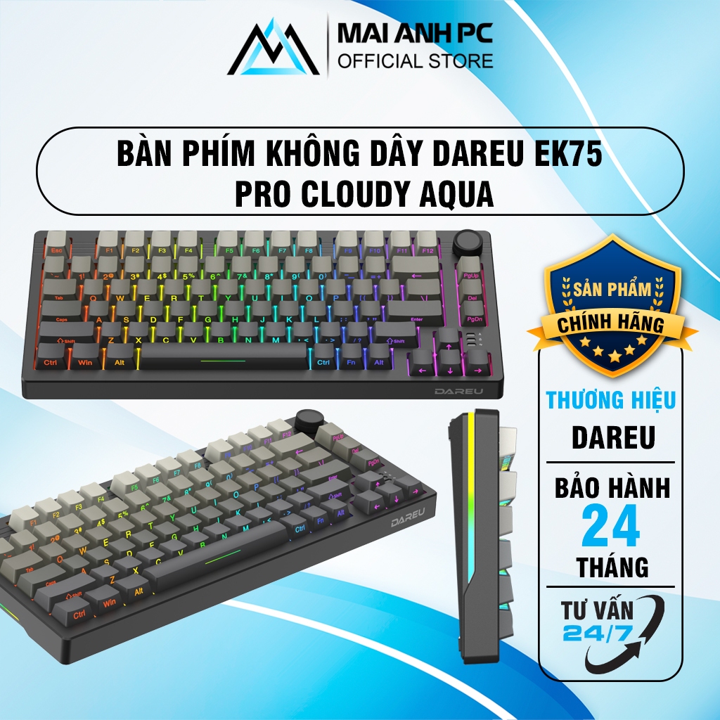Bàn phím máy tính DAREU EK75 PRO Cloudy Aqua | Shopee Việt Nam