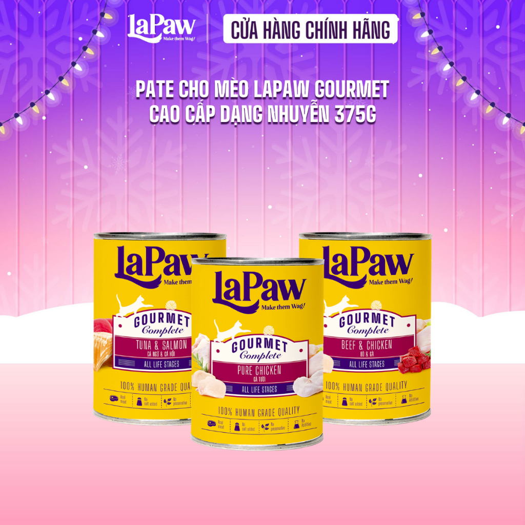 laPaw Gourmet Pate thức ăn hoàn chỉnh cho mèo mọi lứa tuổi 375G ...