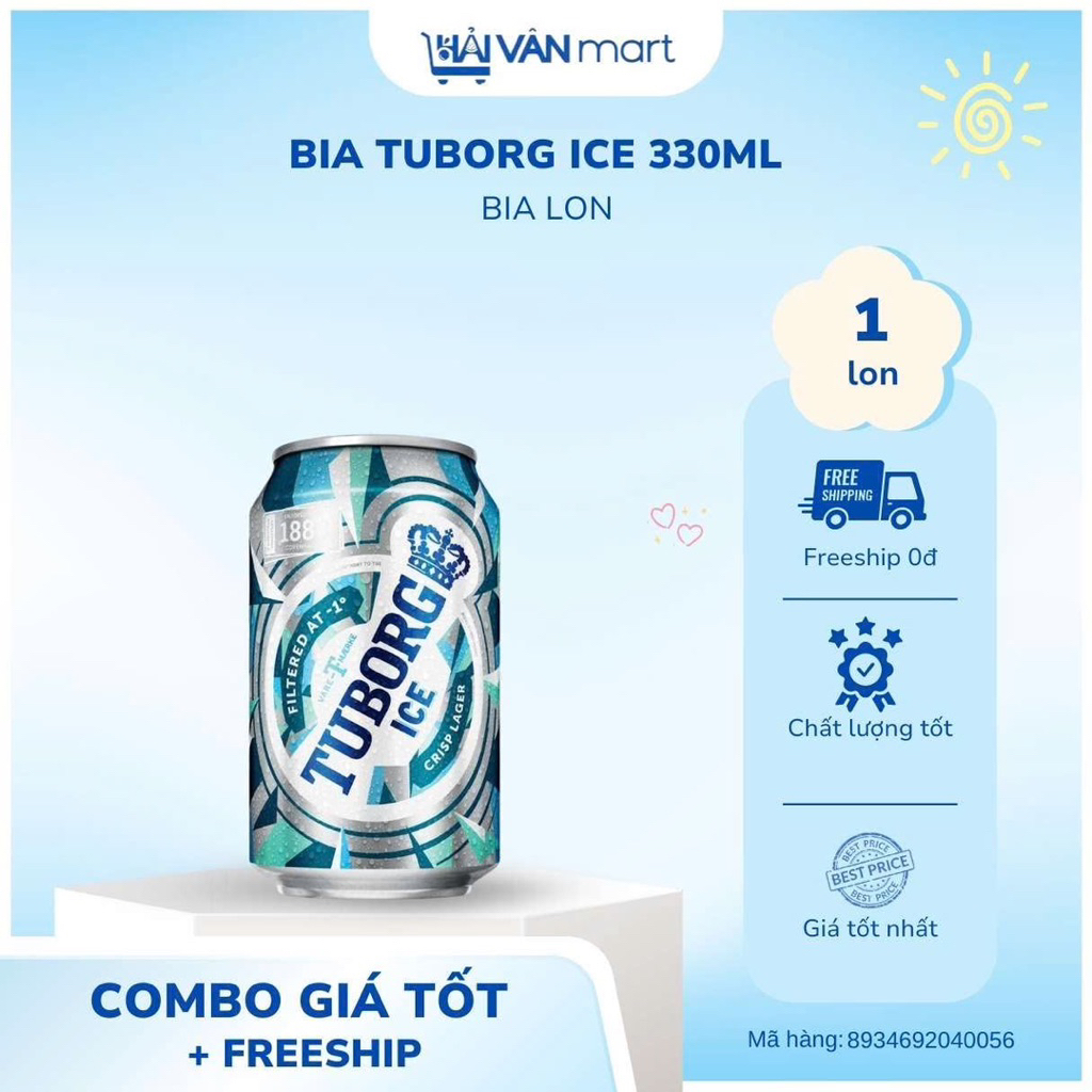 (Combo 2 lon) Bia Tuborg ice 330ml | Shopee Việt Nam