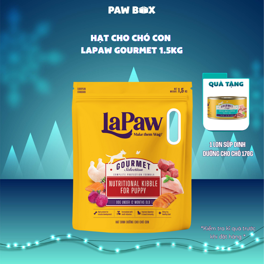 [MỚI] Hạt cho chó con laPaw Gourmet hỗn hợp dinh dưỡng túi 1,2Kg/1.5Kg ...