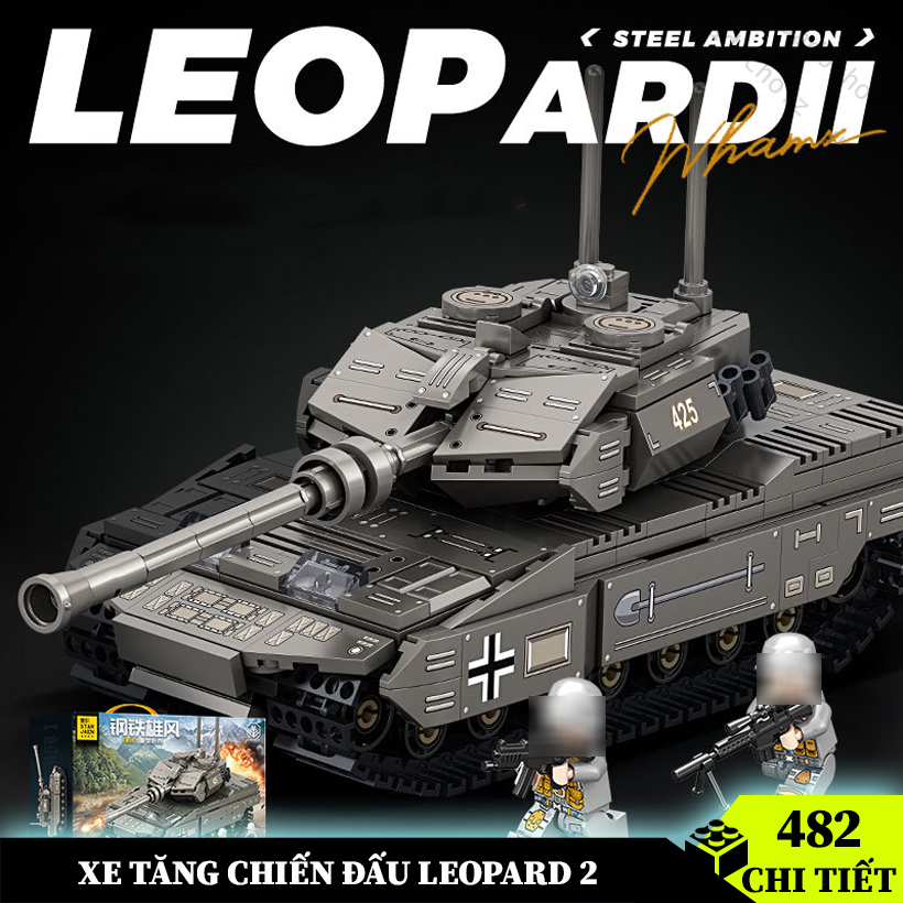 Đồ chơi lắp ráp Xe Tăng Chiến Đấu LEOPARD II 482 Chi tiết, lắp ráp Xe ...