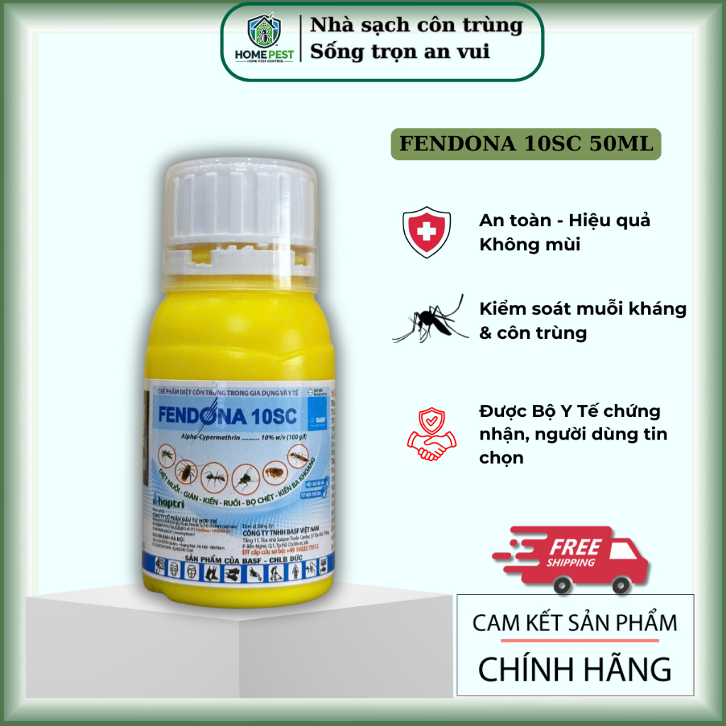 Fendona 10sc- lọ 50ml, xử lí côn trùng Fendona sản phẩm của Basf, Đức ...