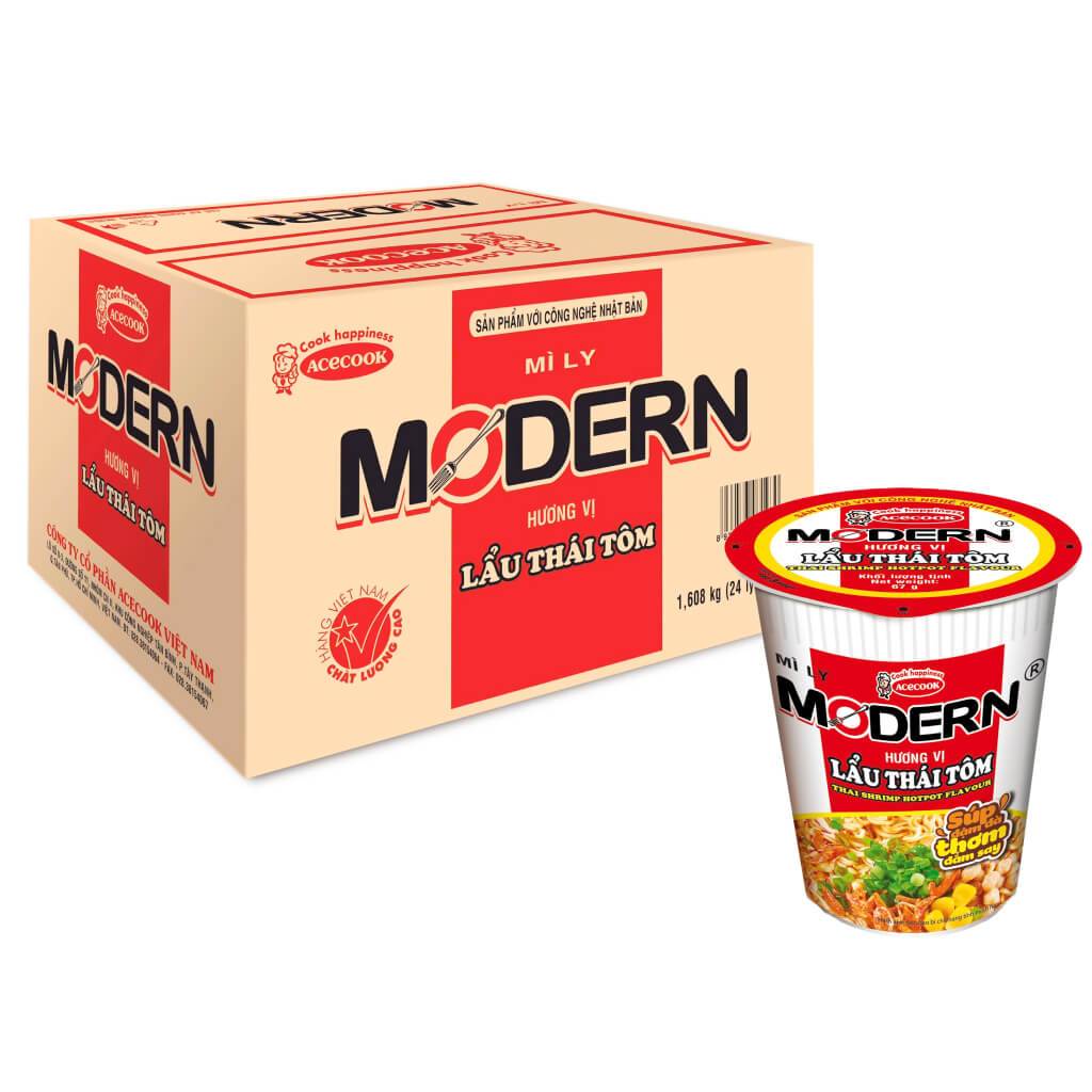 Thùng 24 ly mì Modern lẩu Thái tôm 67g | Shopee Việt Nam