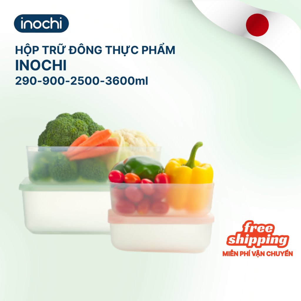 Hộp thực phẩm trữ đông Inochi - Hokkaido 290ml,900ml,2500ml,3600ml bảo ...
