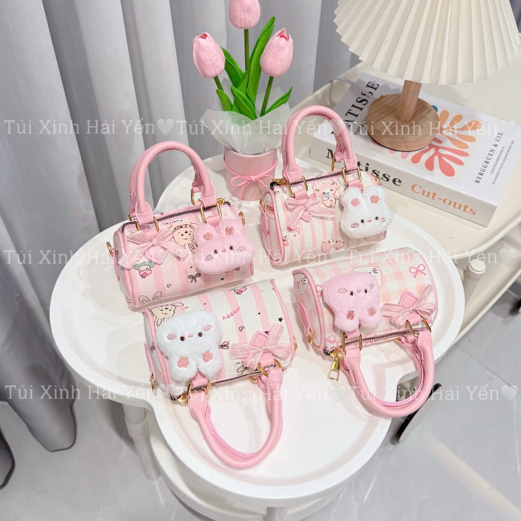 túi mini túi đeo chéo, túi trống thời vải nhiều màu siêu xinh nhỏ nhắn ...