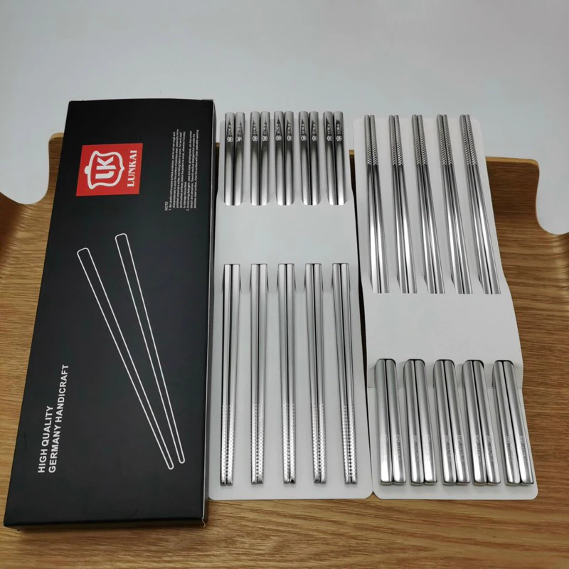 Set 10 đôi đũa inox 18/10 Lunkai | Shopee Việt Nam
