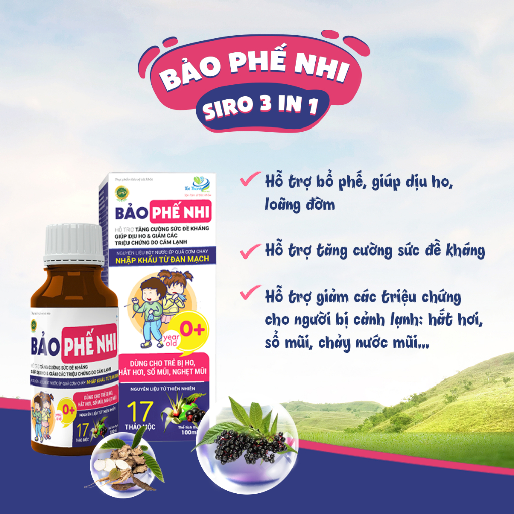 Siro Ho 3in1 Cho Bé Bảo Phế Nhi - Hỗ Trợ Tăng Đề Kháng, Giảm Ho, Giải ...