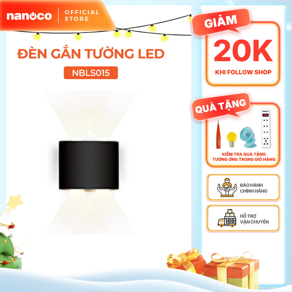 Đèn tường LED IP65 3000K màu đen Nanoco model NBLS015/ NBLS016/ NBLS031 ...