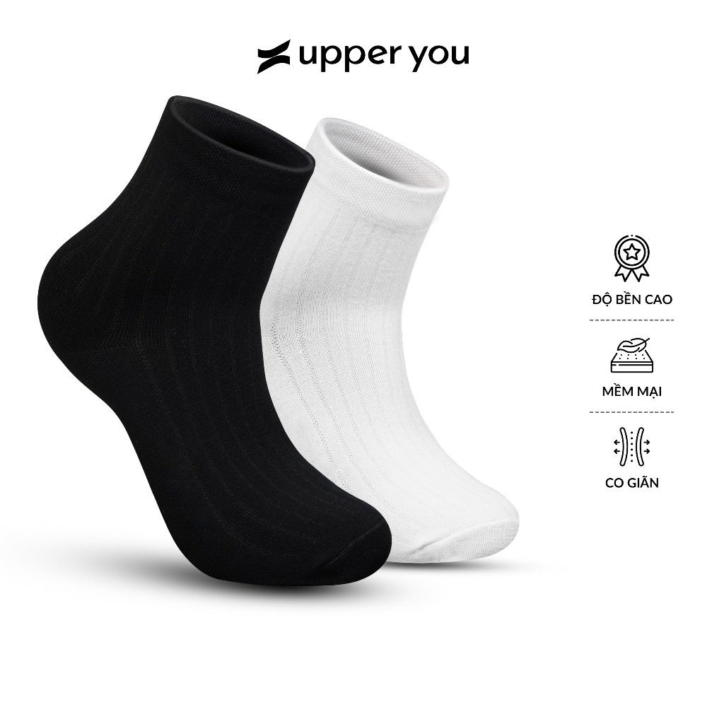 [Combo 5 đôi] Tất vớ bamboo sợi tre cổ trung unisex UPPER YOU khử mùi ...