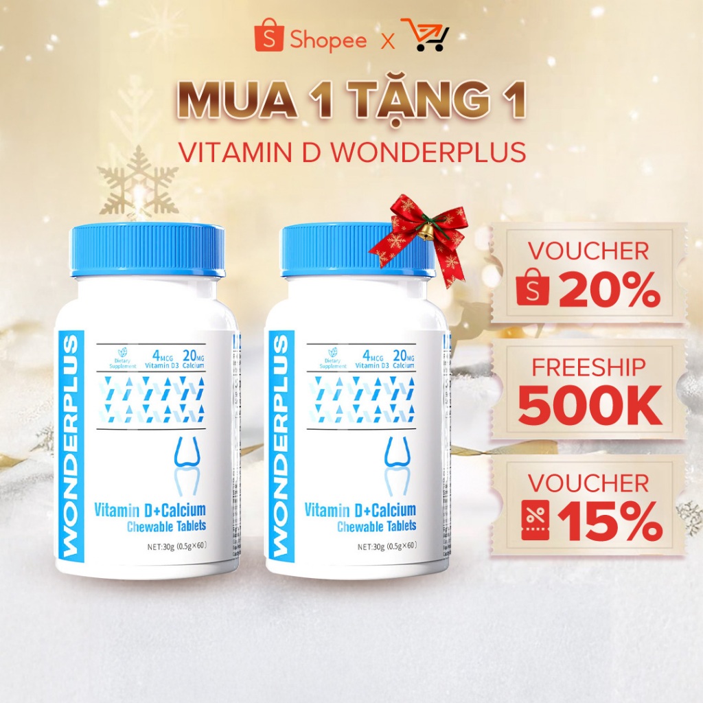 [Mua 1 Tặng 1] Viên Nhai Bổ Sung Canxi + Vitamin D Wonderplus 60 Viên ...
