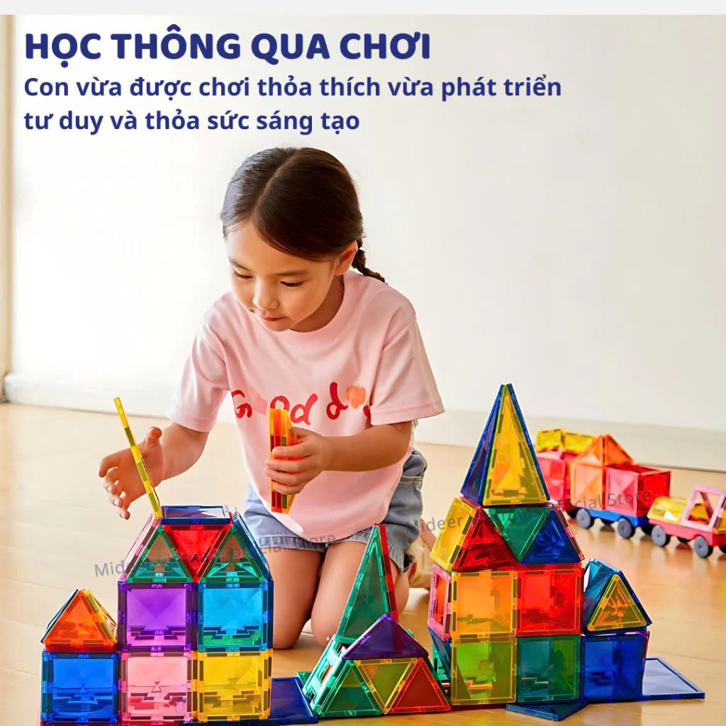 Mideer Magnetic tiles - Xếp hình nam châm ánh sáng Mideer | Shopee Việt Nam
