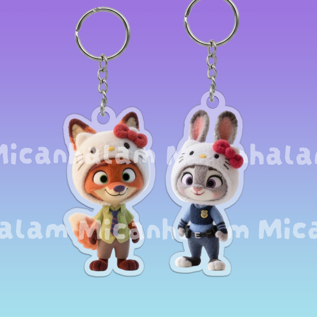 Móc khóa Cáo thỏ Zootopia Nick Fox Disney Hàng hóa Acrylic Judy Móc ...