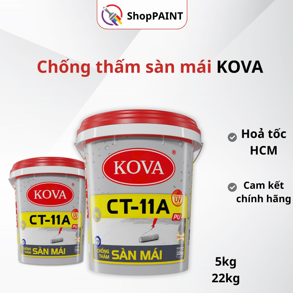 Chống thấm KOVA CT-11A PU Sàn Mái 5kg, 22 Kg Hàng Chính Hãng | Shopee ...