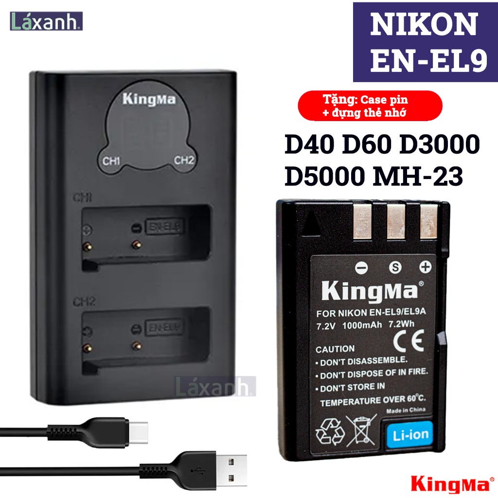 Nikon EN-EL9 | Pin và Sạc máy ảnh Kingma NIKON D40 D40x D3000 D5000 D60 ...