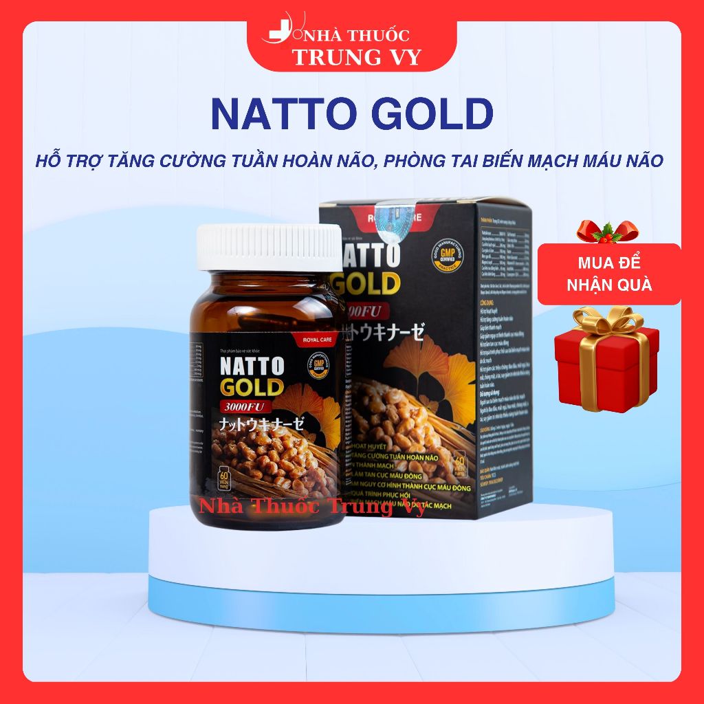 Viên uống Natto Gold 3000 Fu Royal Care hỗ trợ tăng cường tuần hoàn não ...