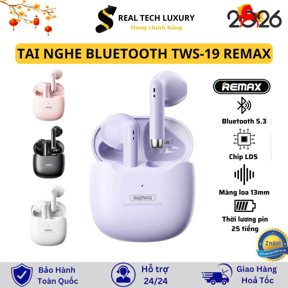 Tai Nghe Bluetooth TWS Remax TWS-19 Marshmallow Series V5.3, Pin 5H ...
