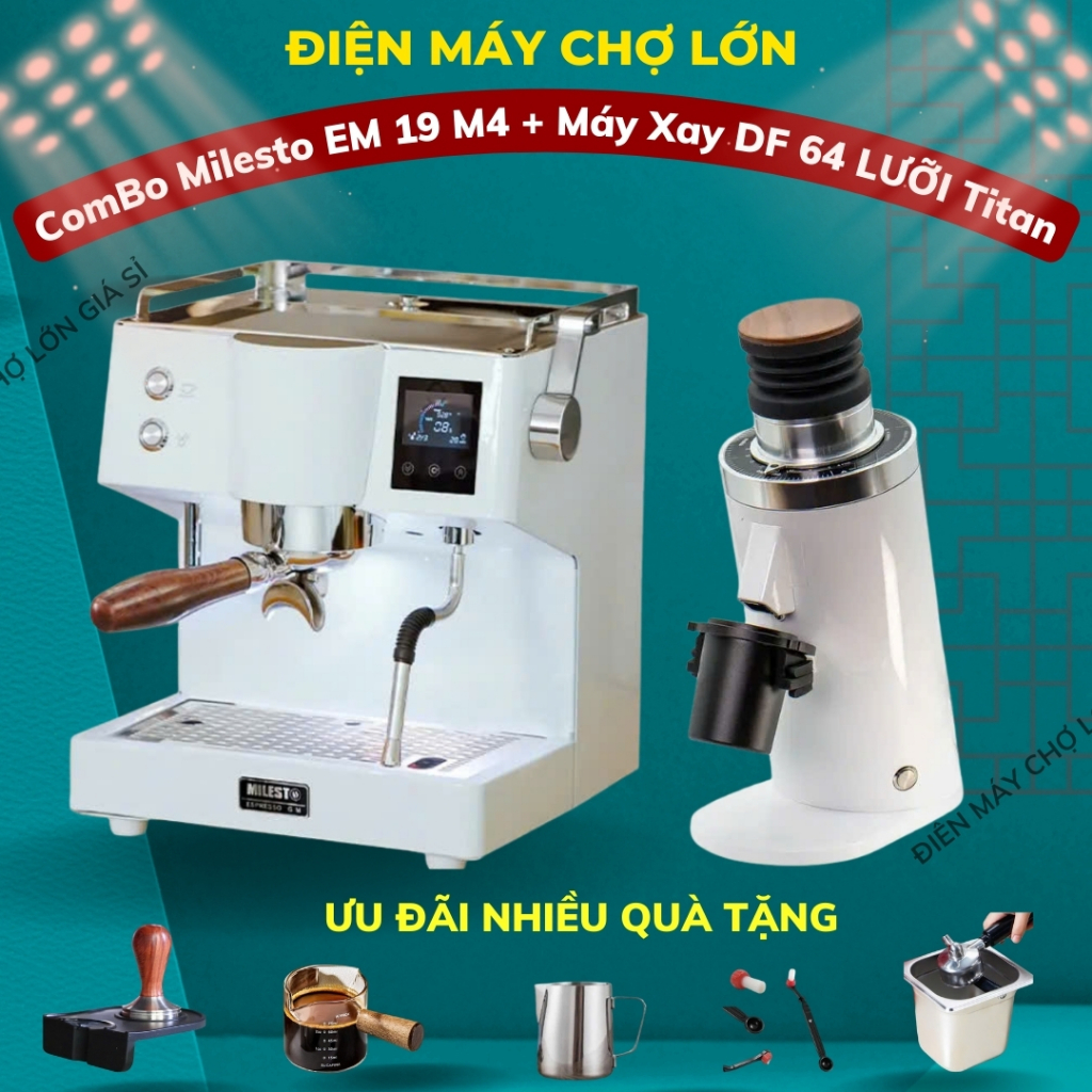 HCM - Hỏa Tốc Giao Ngay ComBo máy pha cafe milesto EM19 M4 Kèm Máy Xay ...