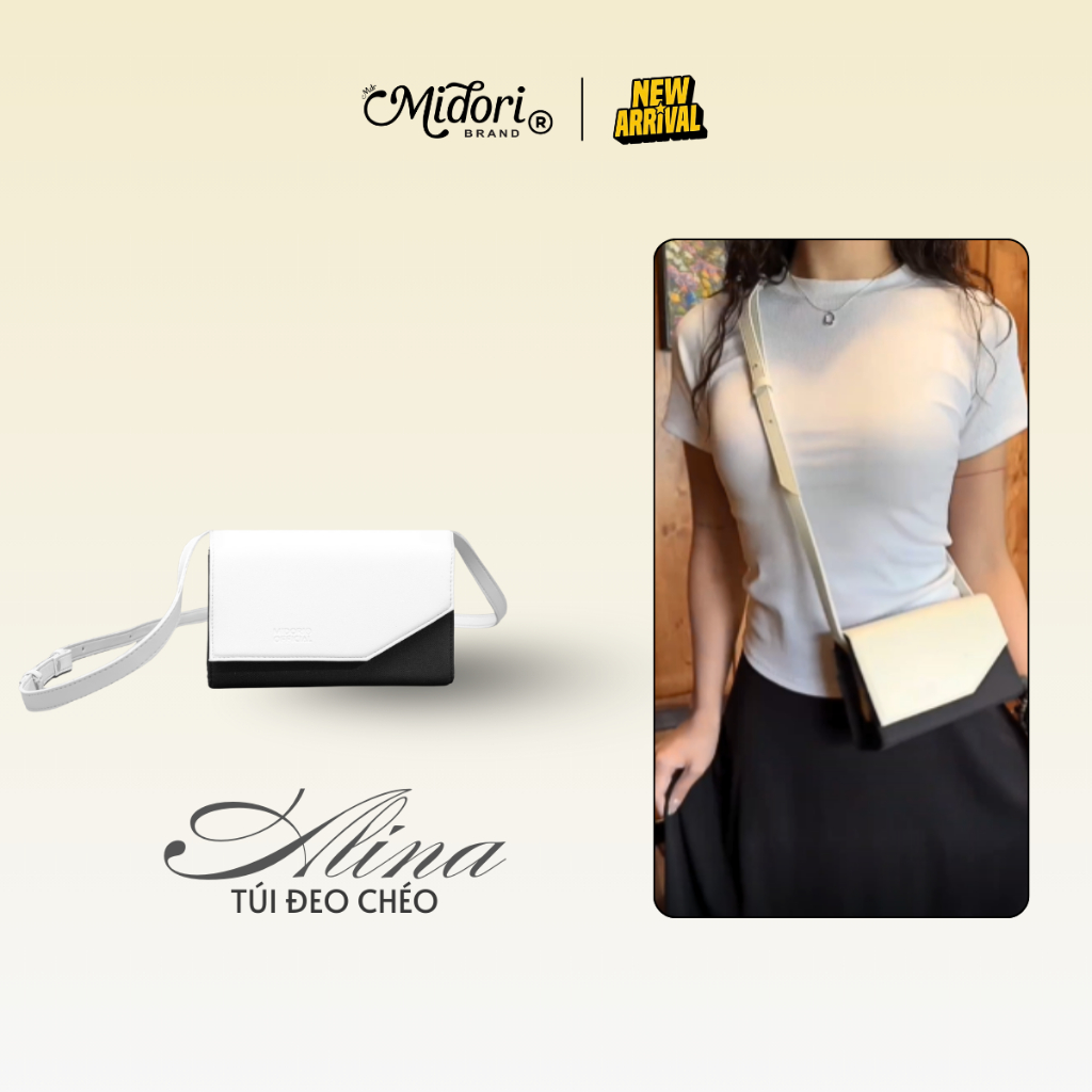 [NEW] Túi Xách ALINA Đeo Chéo Vải Phối Da Nam Nữ Đi Chơi Tiệc Polyester ...