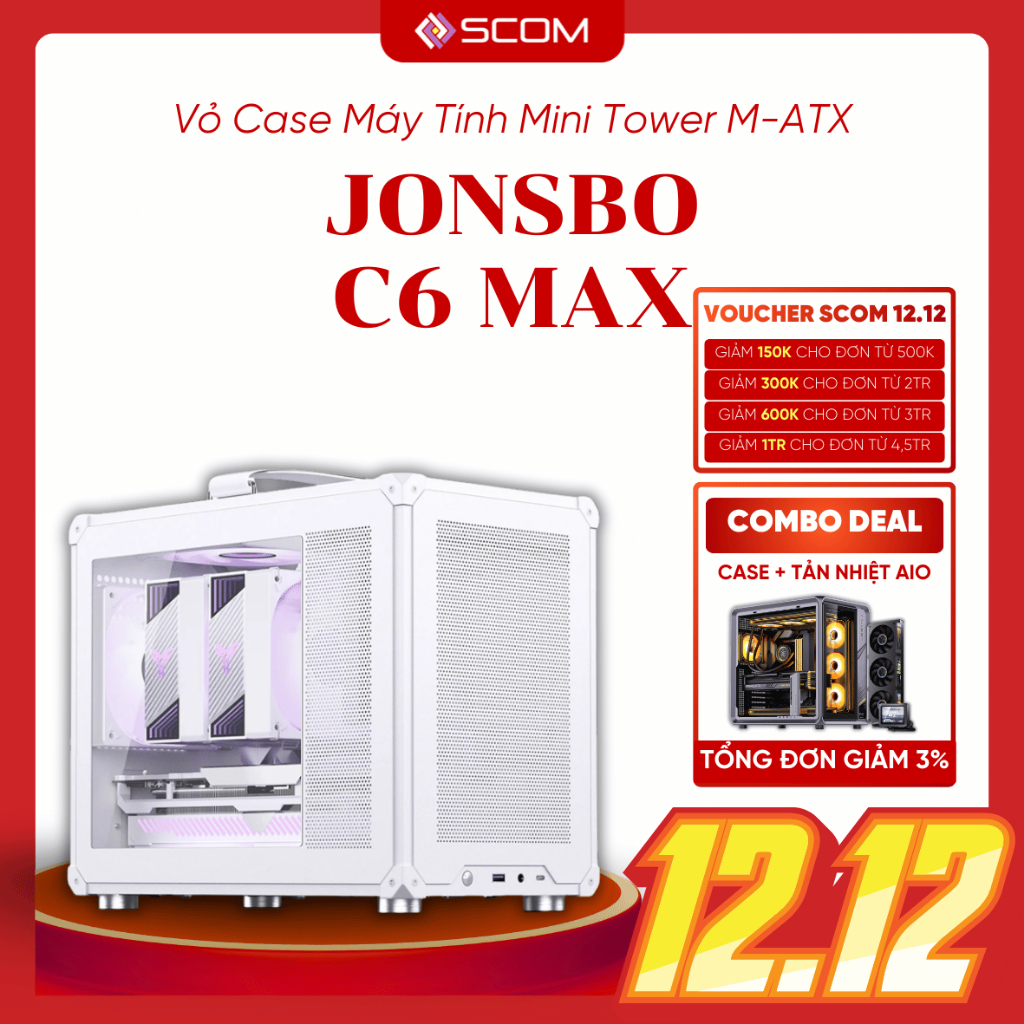 Case PC MATX Jonsbo C6 Max Vỏ Case Máy Tính Mini Tower Mặt Lưới Tay Cầm ...