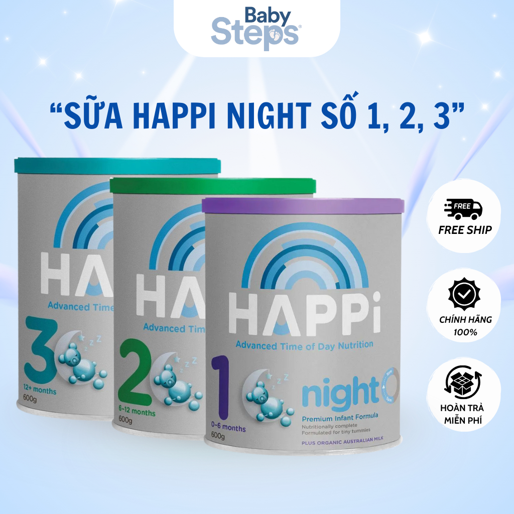 Sữa HAPPi Night Ban Đêm 600g – Giúp Bé Ngủ Ngon, Tăng Đề Kháng, Phát ...