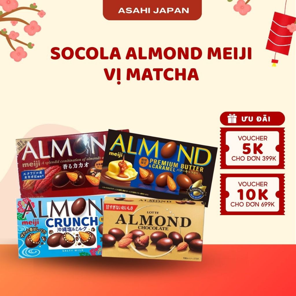 [Bản Giới Hạn] Socola Almond Meiji Nội Địa Nhật Bản Vị Matcha Caramel ...