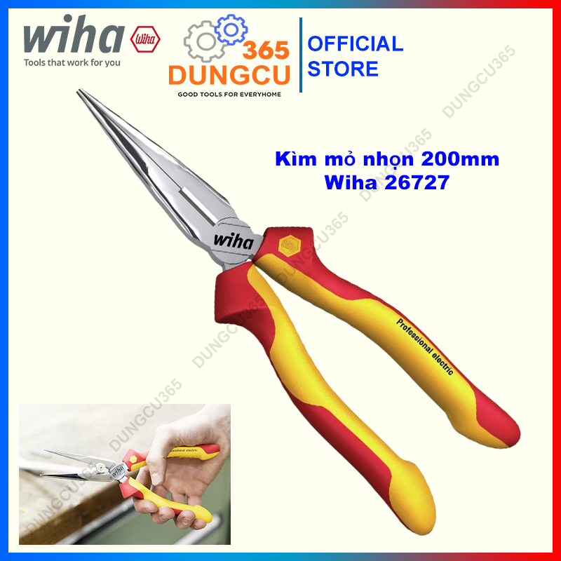 Kìm mỏ nhọn cách điện 1000V 200mm Wiha 26727 – Hàng Mới Chính Hãng ...