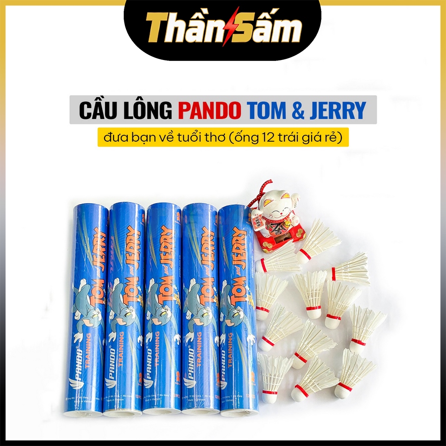 [Pando] Ống Cầu Lông Pando Tom Jerry Tom Xanh Tom Đỏ 12 Trái Quả Cầu ...