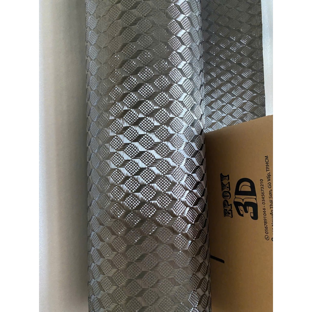 VẢI CARBON VÂN tổ ong 3D LẬP PHƯƠNG 240 GSM DÙNG ỐP XE, PHỦ EPOXY ...