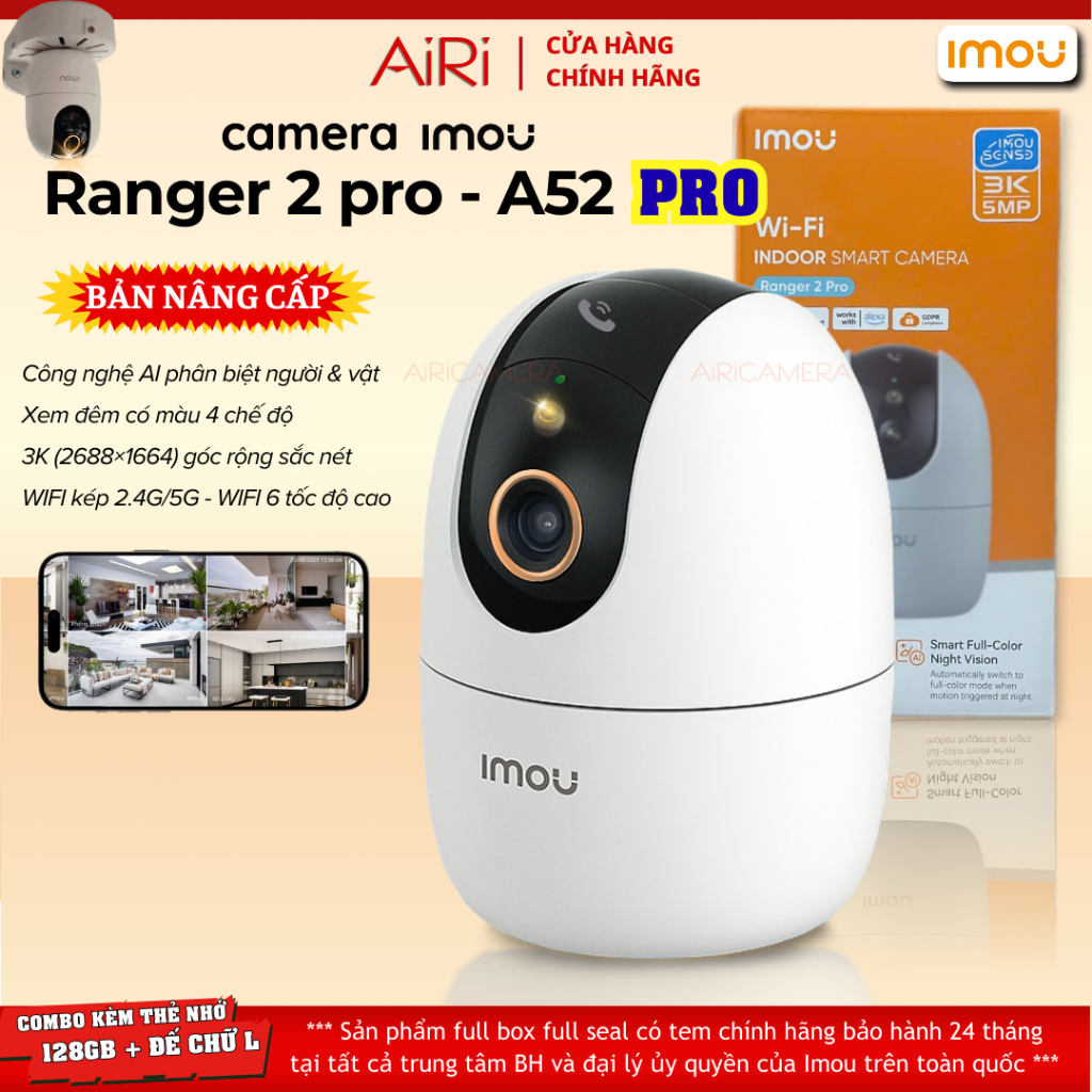 [Ranger 2 Pro] Camera Imou A52 Pro 3K 5MP (2688x1664) Đêm có màu 4 chế ...